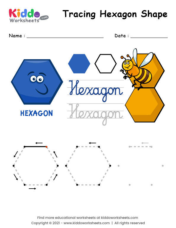 Free Hexagons Tracing Worksheet Tracing Shapes