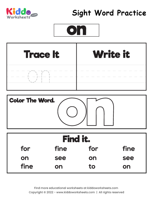 Free Printable Sight Word Practice on Worksheet - kiddoworksheets