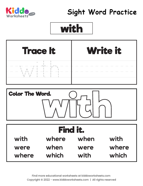 Free Printable Sight Word Practice With Worksheet Kiddoworksheets Free Printable Sight Word Practice With Worksheet Kiddoworksheets