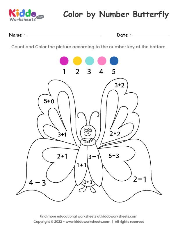 Free Printable Color By Number Butterfly Worksheet Kiddoworksheets Free Printable Color By Number Butterfly Worksheet Kiddoworksheets