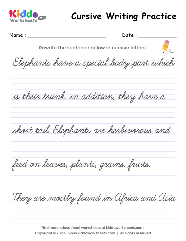 Free Printable Cursive Writing Worksheet 8 Kiddoworksheets free-printable-cursive-writing-worksheet-8-kiddoworksheets