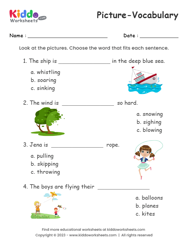 Free Printable Picture Vocabulary Worksheet Kiddoworksheets Free Printable Picture Vocabulary Worksheet Kiddoworksheets