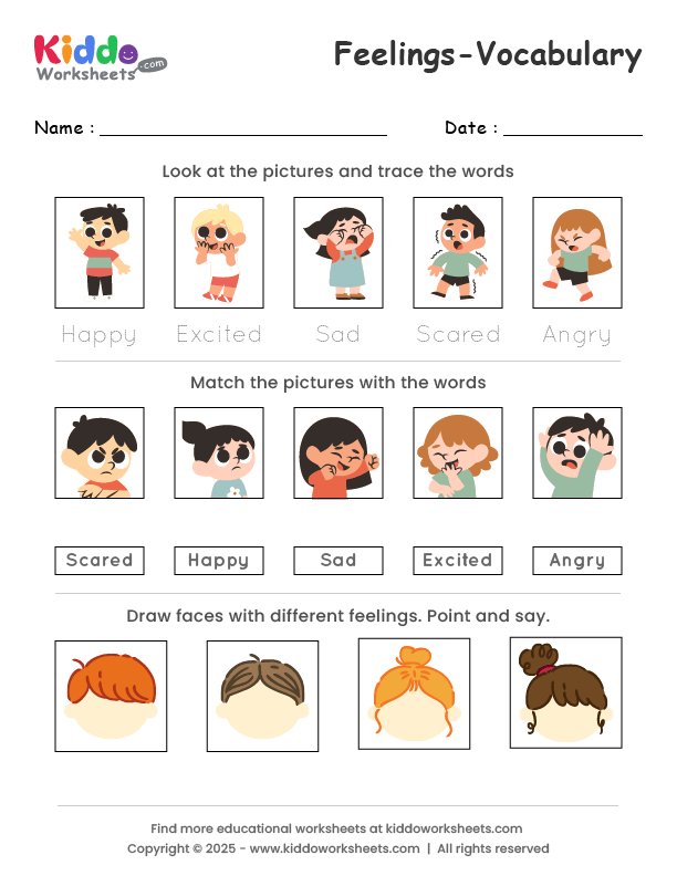 Free Printable Feelings Worksheet - kiddoworksheets