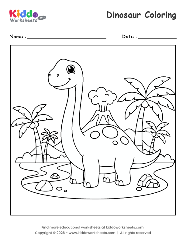 Free Printable Dinosaur Coloring Pages - kiddoworksheets