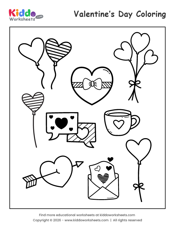 Free Printable Valentine’s Day Coloring Page - kiddoworksheets