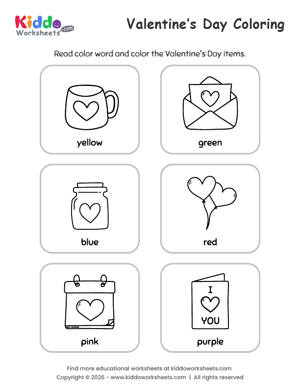 Free Printable Valentines Day Coloring Sheet - kiddoworksheets