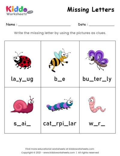 Free Printable Missing Letters Worksheets - kiddoworksheets