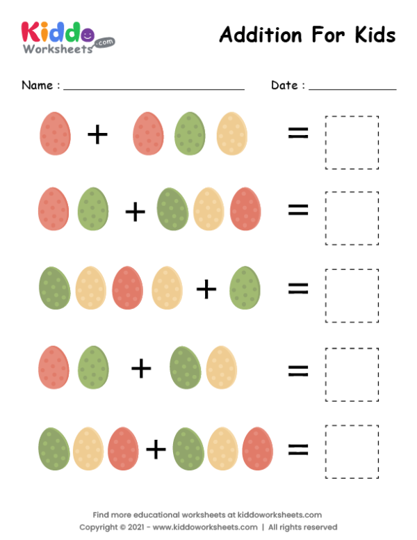 Free Printable Addition Easter Eggs Worksheet - kiddoworksheets