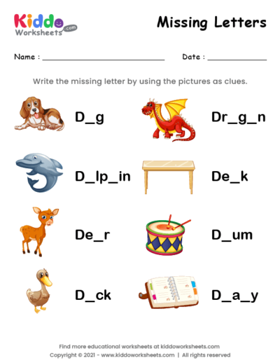Free Printable Missing Letters Worksheets - kiddoworksheets