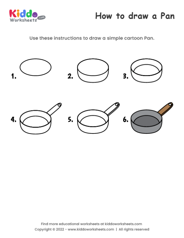 Free Printable How to draw Pan Worksheet - kiddoworksheets