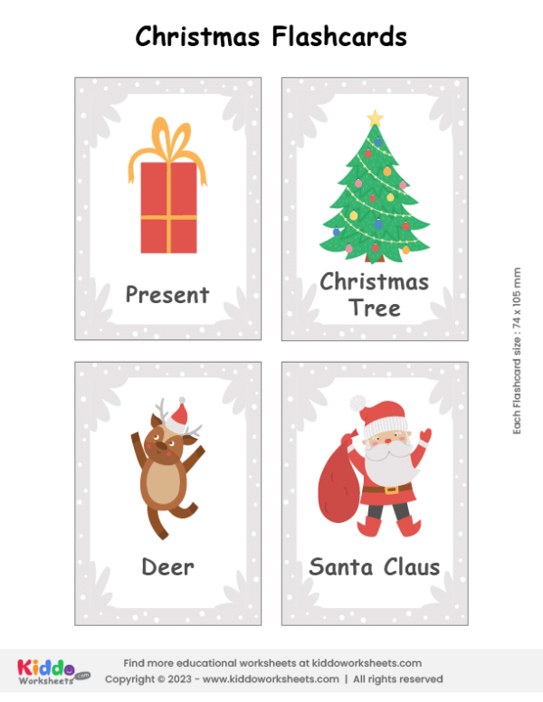 Free Printable Christmas Flashcards - kiddoworksheets