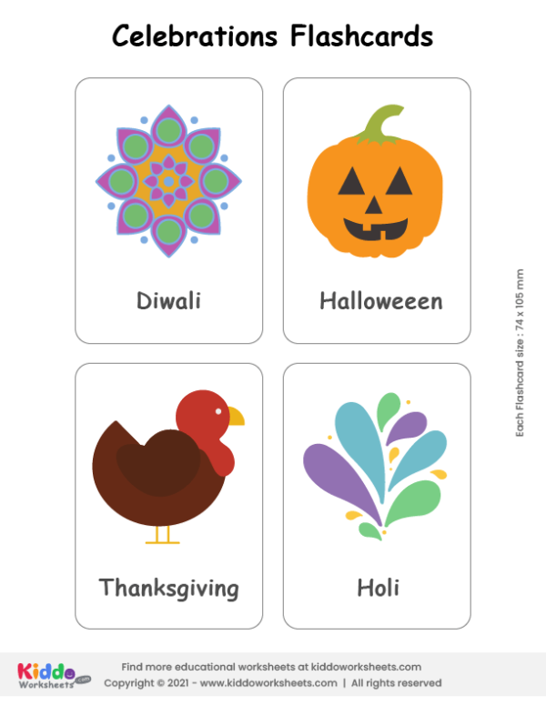 Free Printable Celebrations Flashcards Flashcards - kiddoworksheets