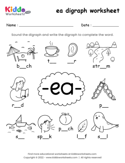 Free Printable Digraph Spelling Worksheets - kiddoworksheets