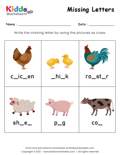 Free Printable Missing Letters Worksheets - kiddoworksheets