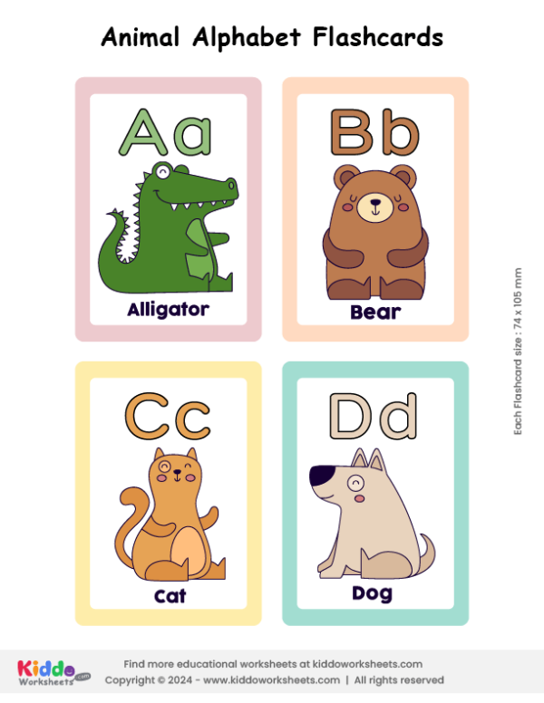 Free Printable Animal Alphabets Flashcards - kiddoworksheets