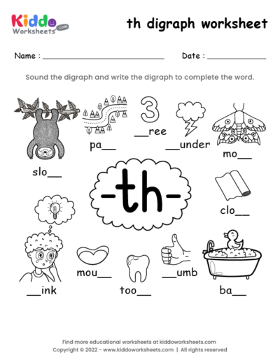 Free Printable Digraph Spelling Worksheets - kiddoworksheets