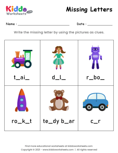 Free Printable Missing Letters Worksheets - kiddoworksheets