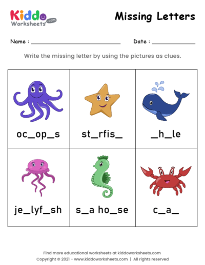 Free Printable Missing Letters Worksheets - kiddoworksheets